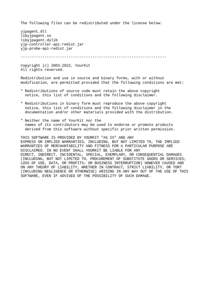 Yourkit License Redist | PDF