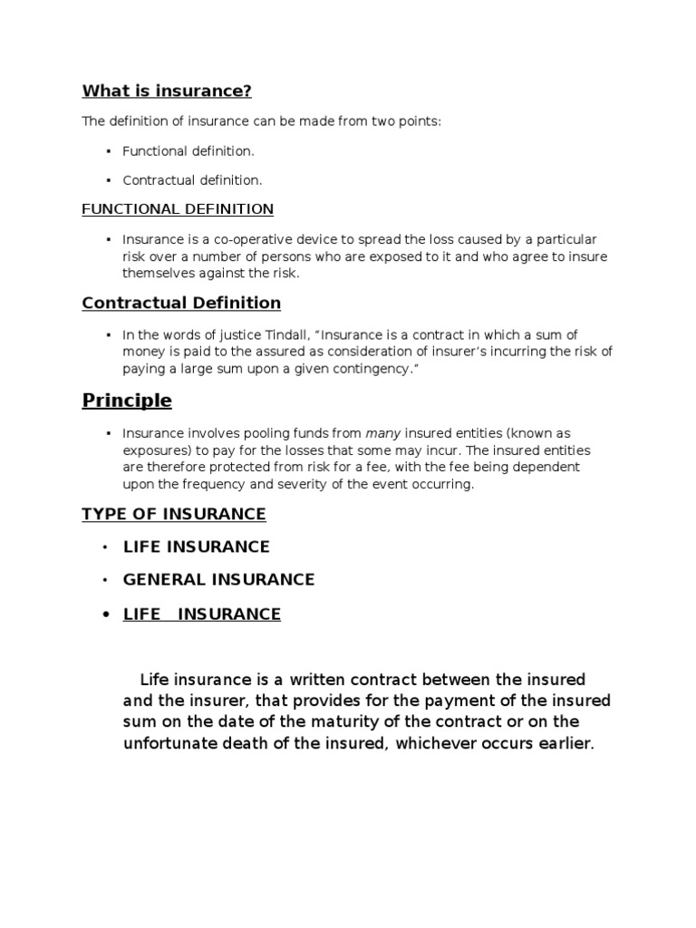 What Is Insurance?: Principle | PDF | Insurance | Life Insurance