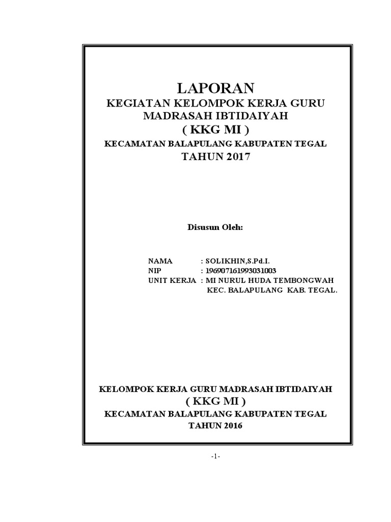 Laporan KKG | PDF