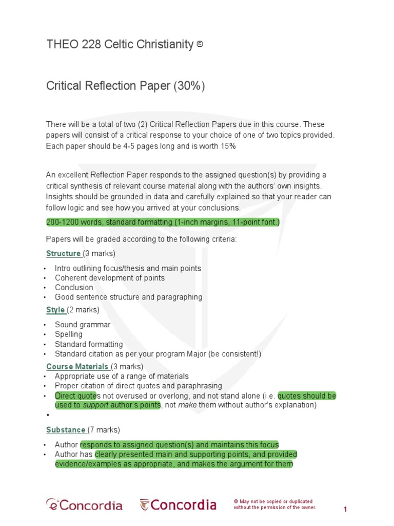 Critical Reflection | PDF