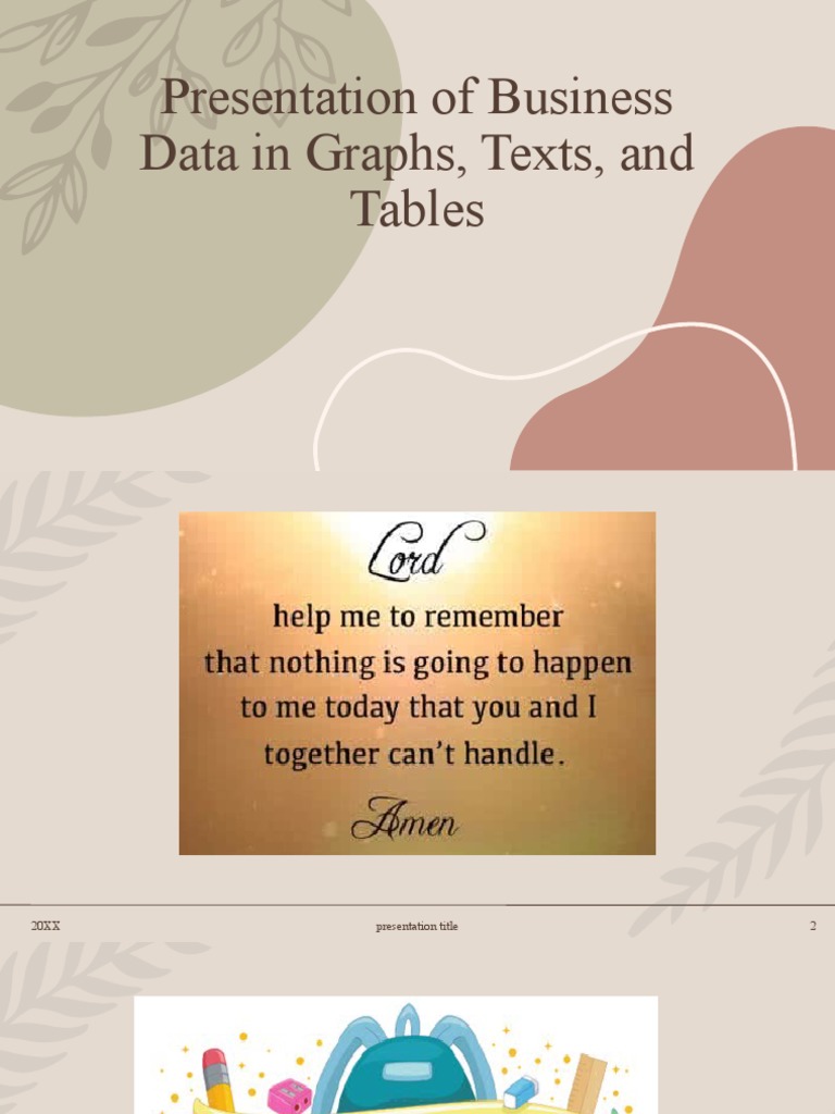 Week 8 - Presentation of Business Data in Graphs, Texts | PDF | Chart | Data