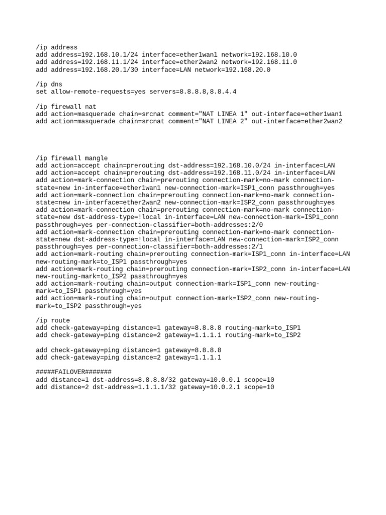 Mikrotik PCC Load Balancing Script | PDF