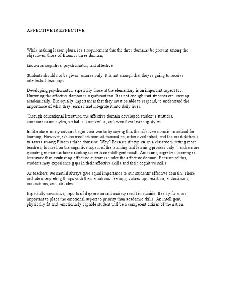 AFFECTIVE IS EFFECTIVE - Edited | PDF