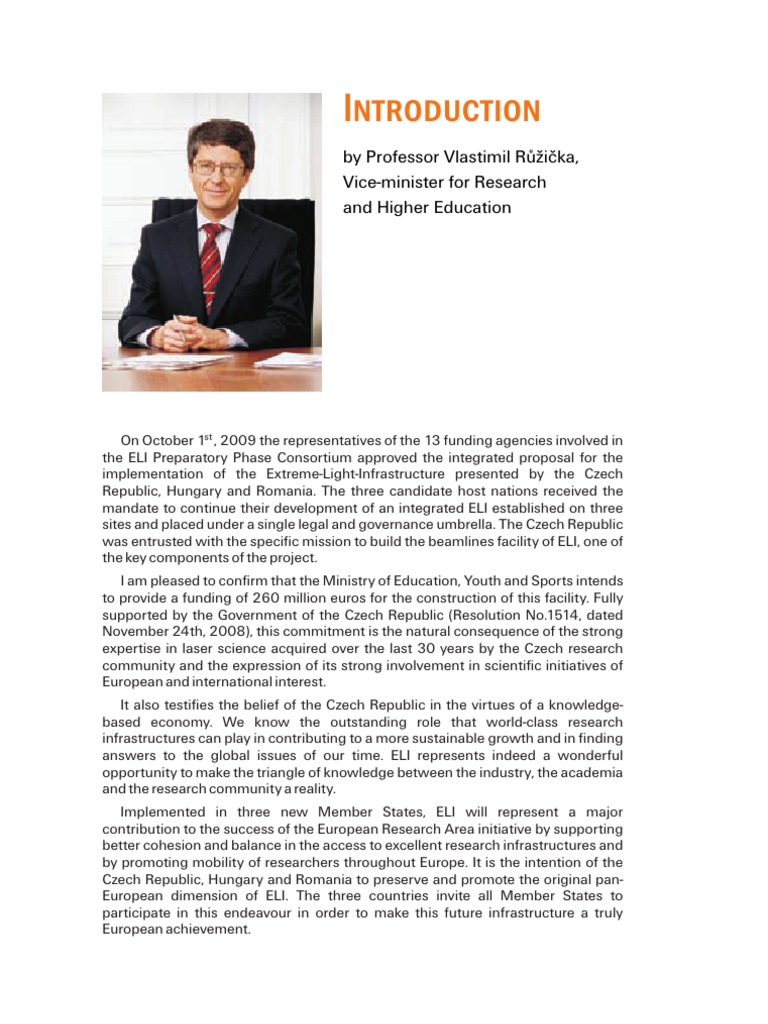 ELI Beamlines Brochure | PDF