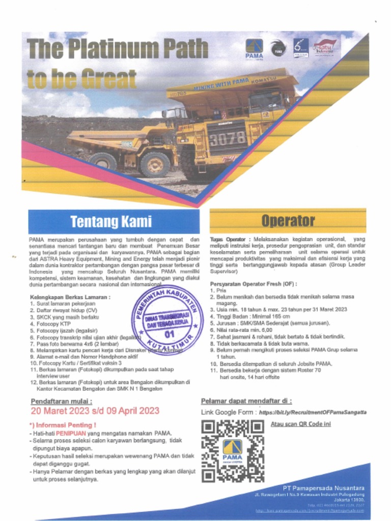FLYER OPERATOR Fresh Stamp Disnaker) | PDF
