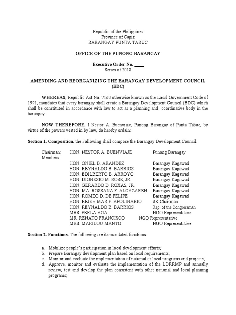 BDC Executive Committee | PDF | Government | Governance