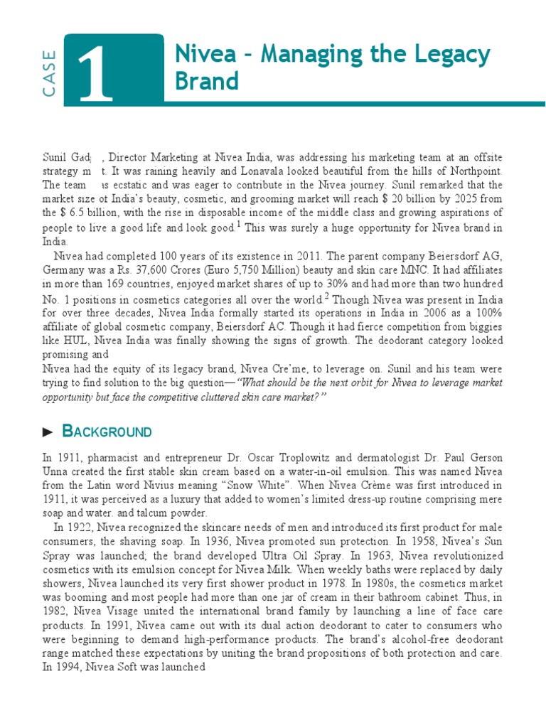 Nivea Case Study | Download Free PDF | Brand