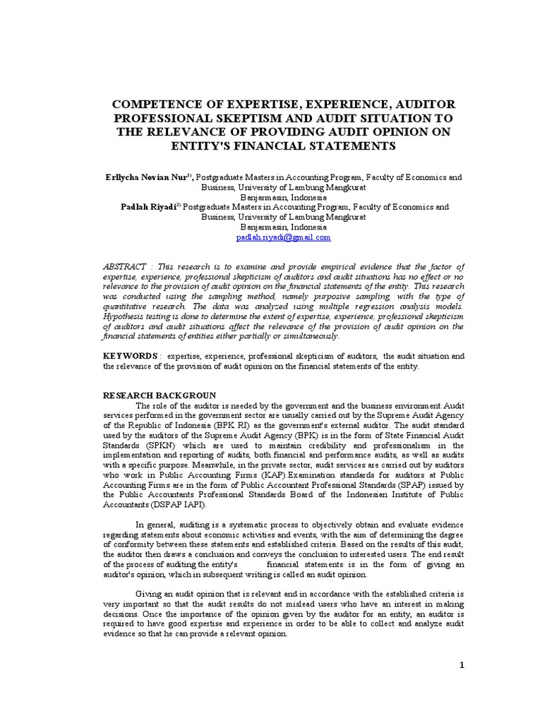 Factors Affecting Audit Opinion Relevance | PDF | Financial Audit | Audit