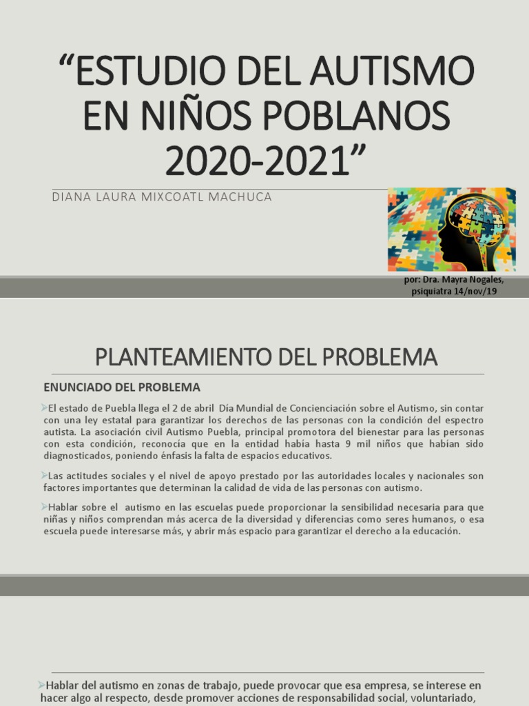 Estudio Del Autismo En Niños Poblanos 2020 2021 Pt1 Pdf Espectro