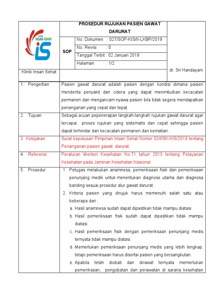 SPO rujukan pasien.docx | PDF