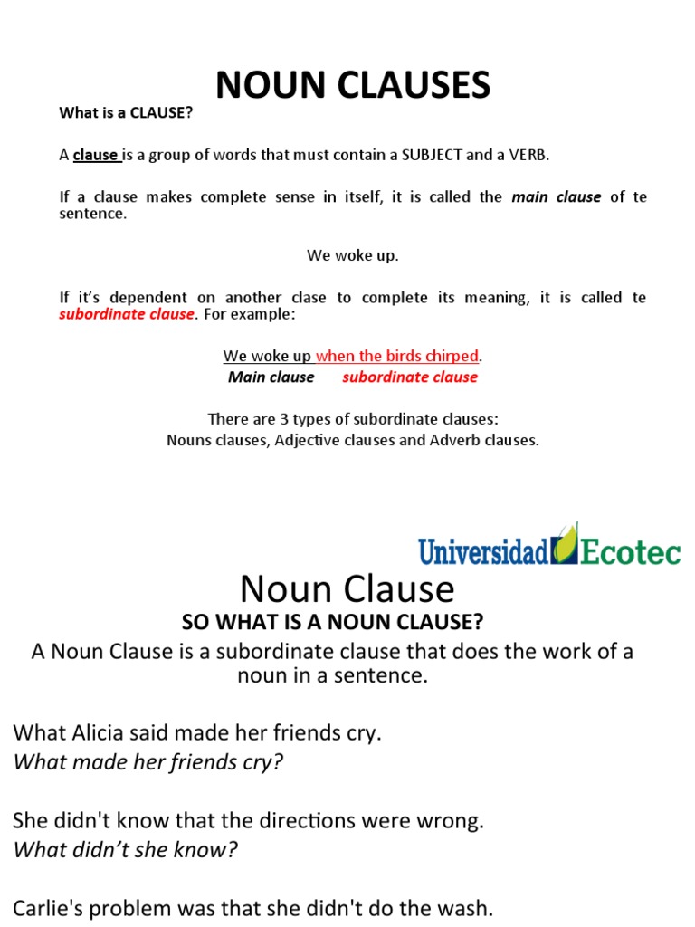 Noun Clause Examples