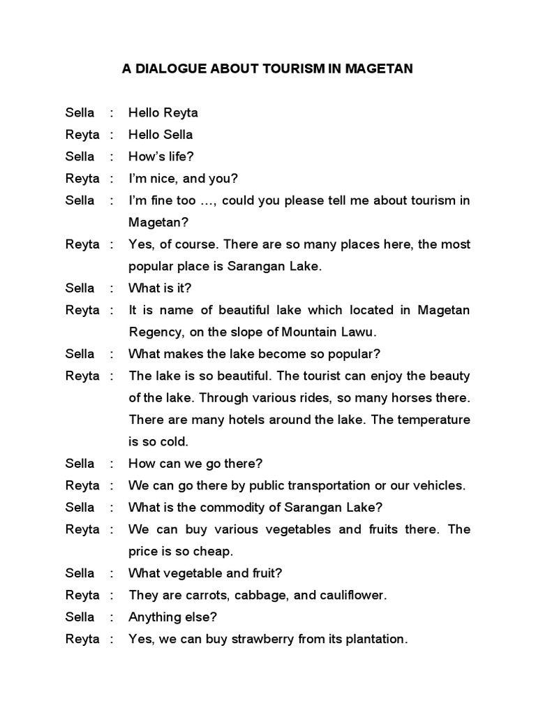 Dialogue on Magetan Tourism | PDF