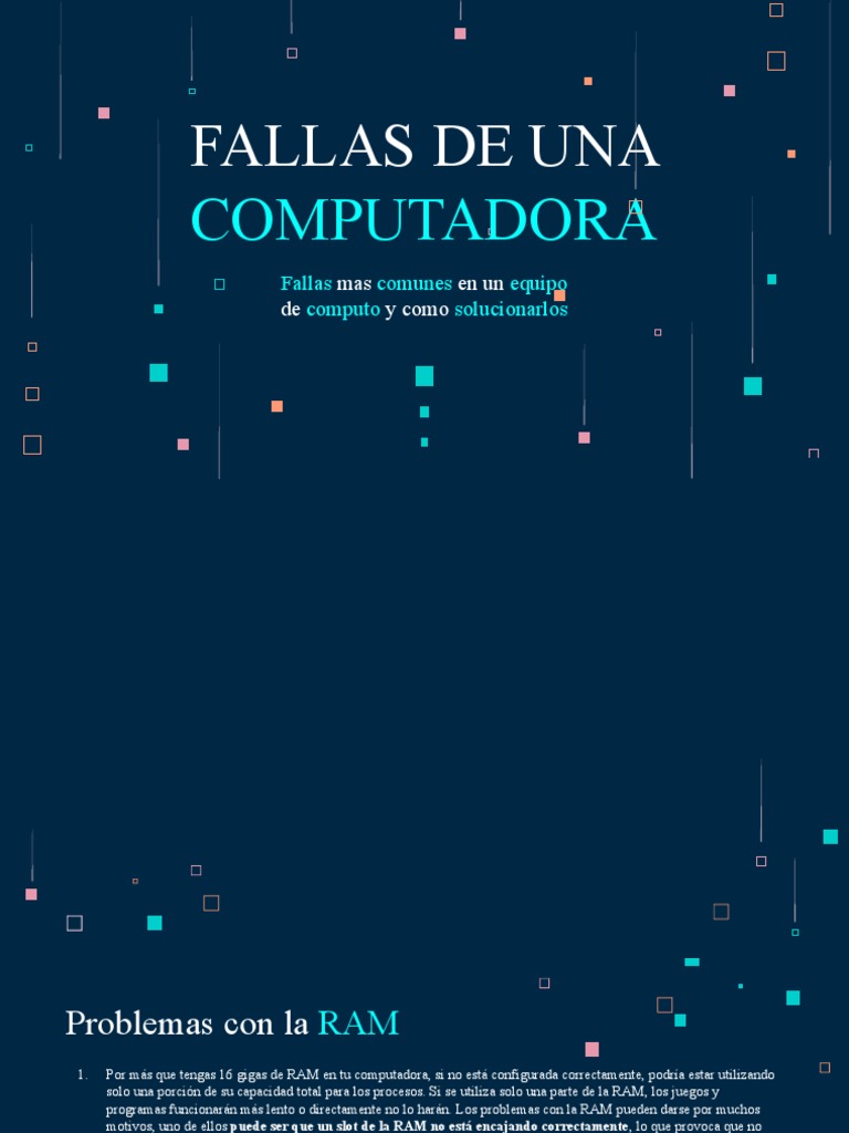 Fallas Mas Comunes de Una Computadora y Como Arreglarlas | PDF ...