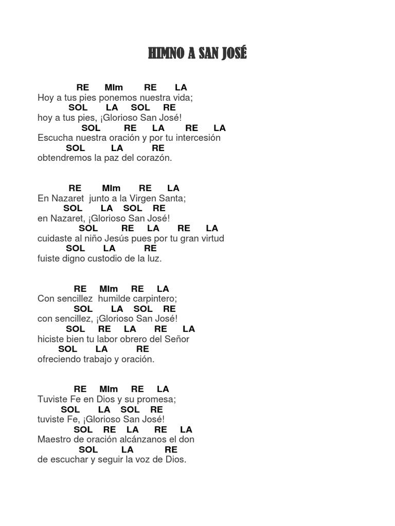 Himno a San José: Letra y Acordes | PDF | Religión y espiritualidad