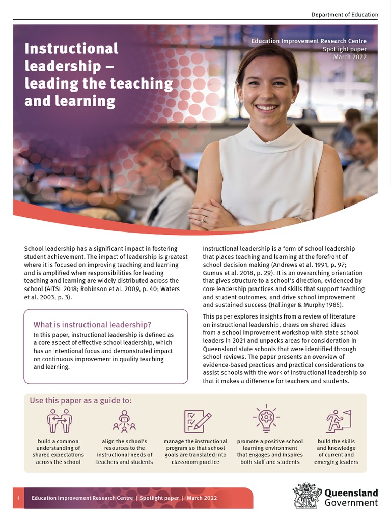 Instructional Leadership Handouts | PDF | Teachers | Leadership