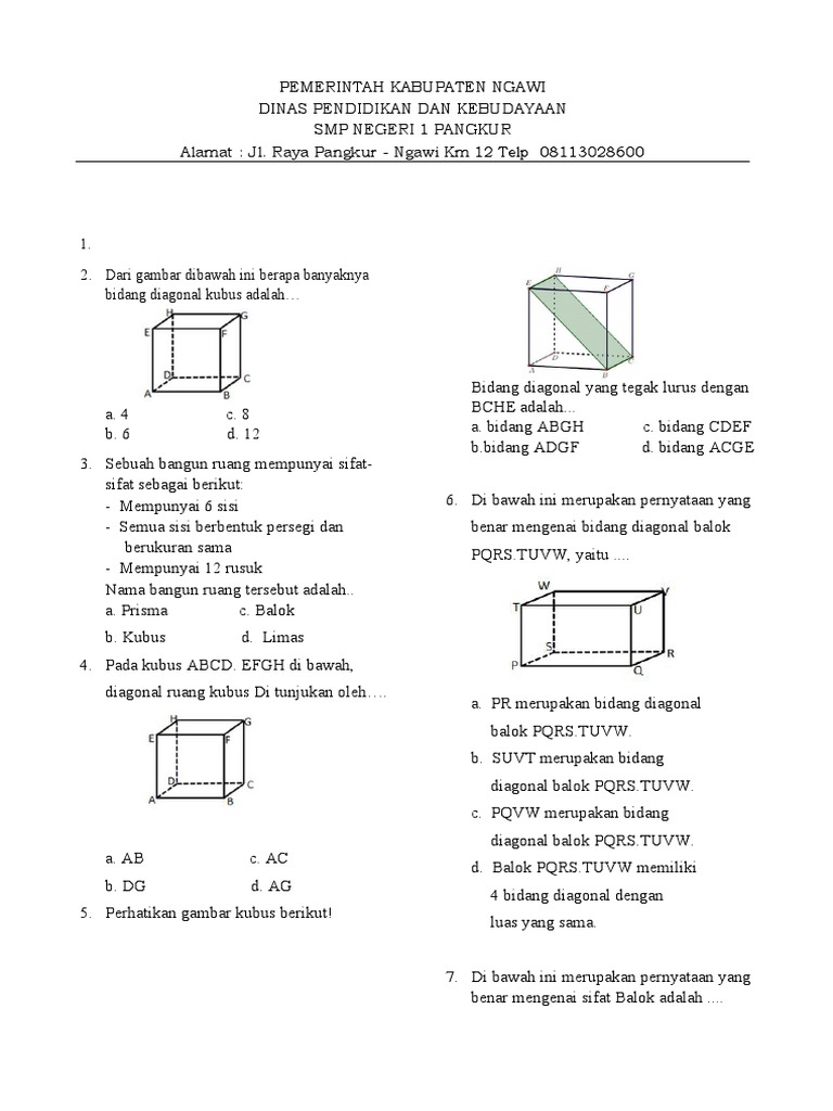 Soal Kubus Dan Balok | PDF