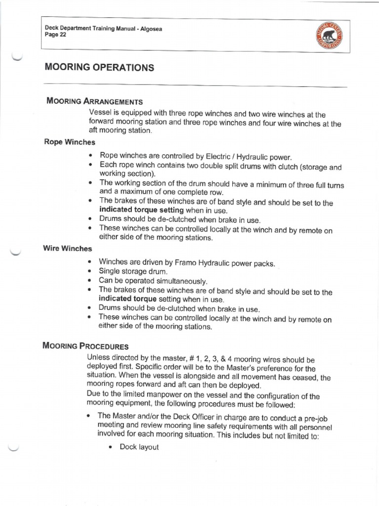 Mooring Operation PDF | PDF