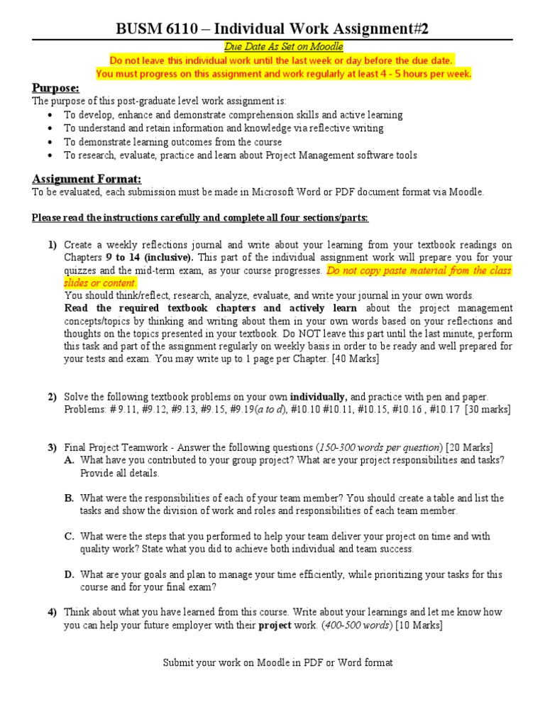 Iassignment#2 - Instructions | PDF | Textbook | Thought
