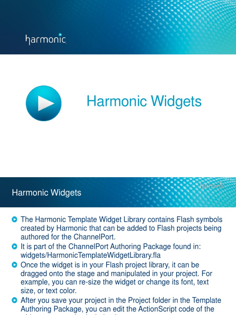 6 Harmonic Widgets | Download Free PDF | Action Script | Adobe Flash
