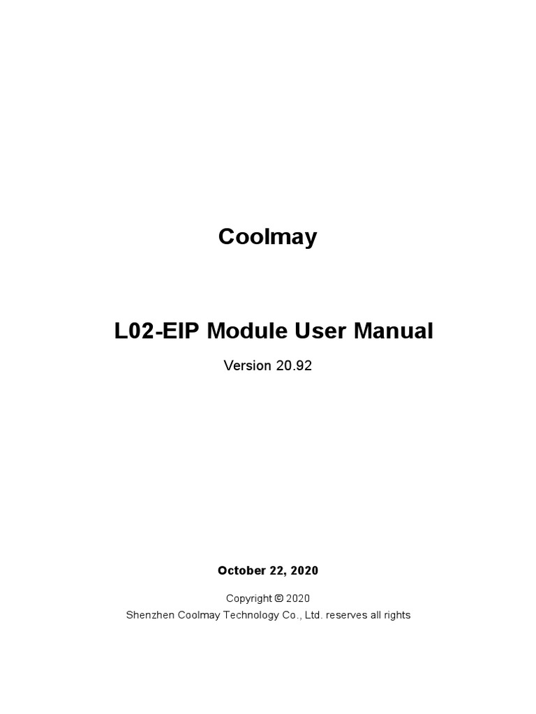 L02-EIP Module User Manual | PDF | Programmable Logic Controller | Computer Network