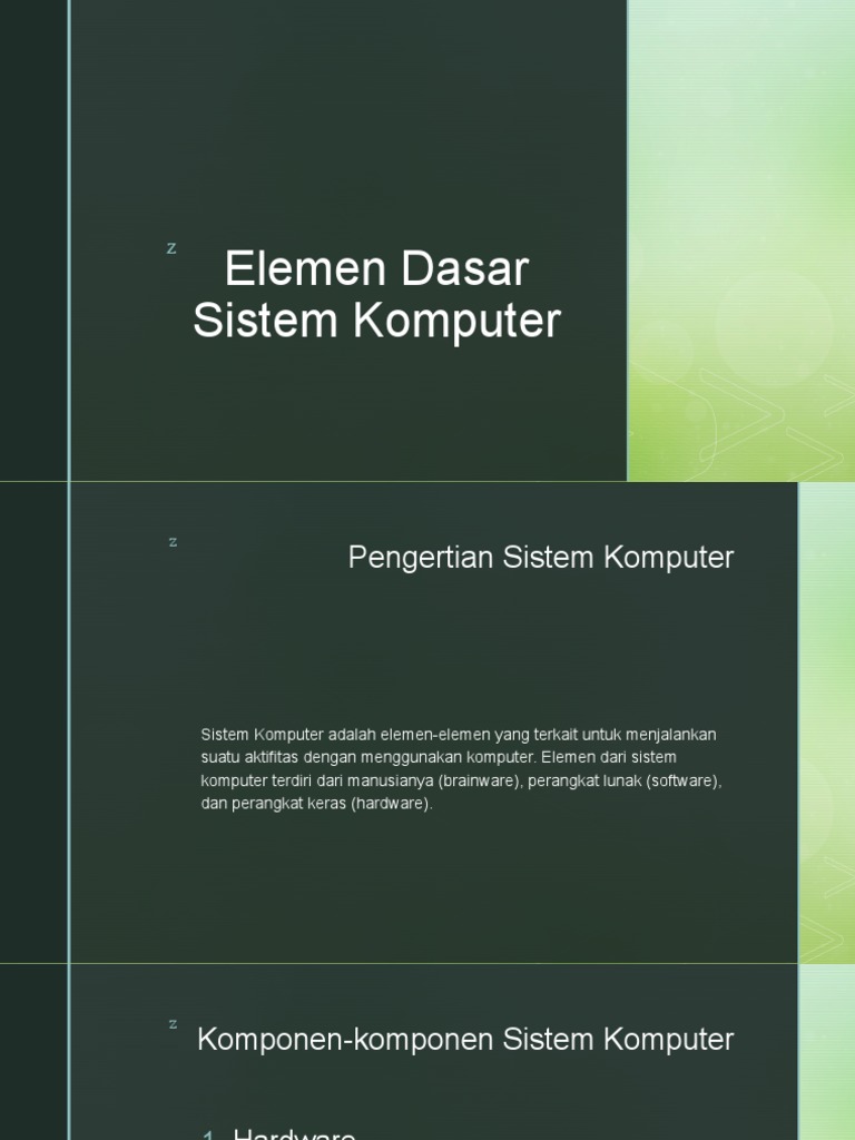 Elemen Dasar Sistem Komputer | PDF
