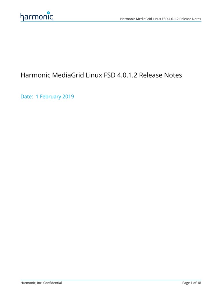 Harmonic MediaGrid Linux FSD 4.0.1.2 Release Notes | PDF | Linux ...
