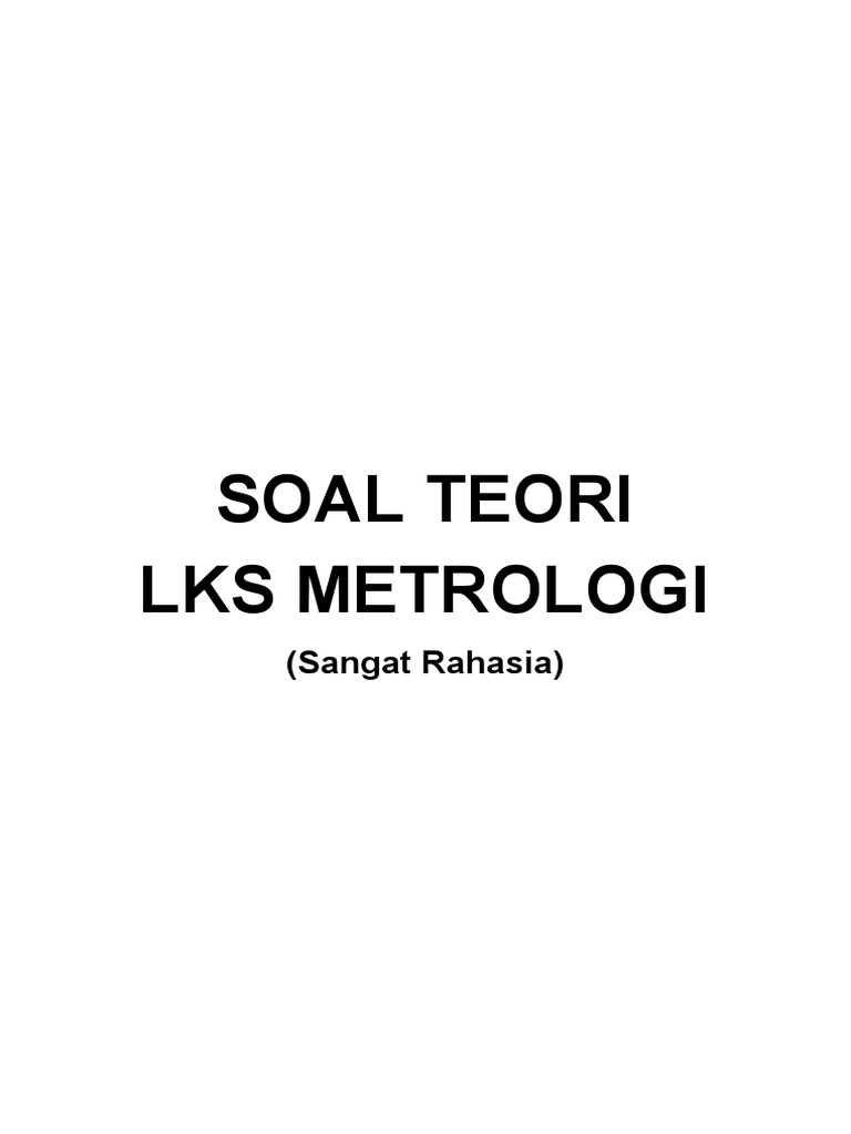 Cover Dan Lembar Jawab Lks Metrologi | PDF