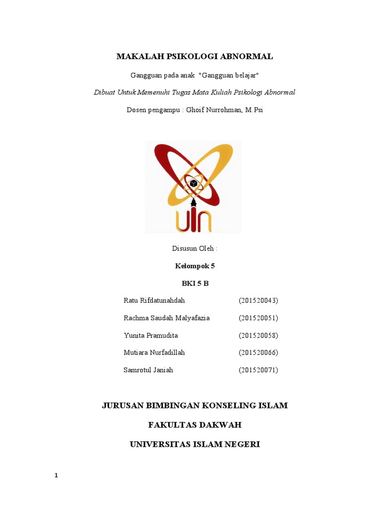 Makalah Psikologi Abnormal Kel.5-2 | PDF