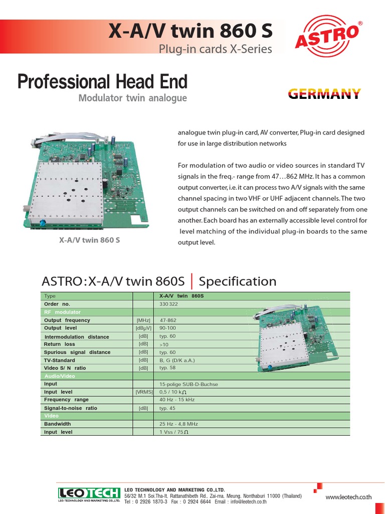 Astro X Av Twin860s | PDF | Signal To Noise Ratio | Wireless