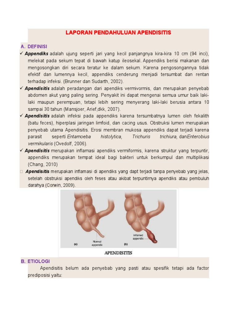 Laporan Pendahuluan Apendisitis | PDF | Medical Specialties | Clinical Medicine
