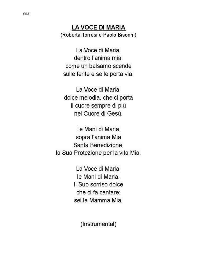 003 La Voce Di Maria | PDF