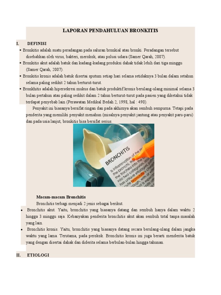 Laporan Pendahuluan Bronkitis | PDF