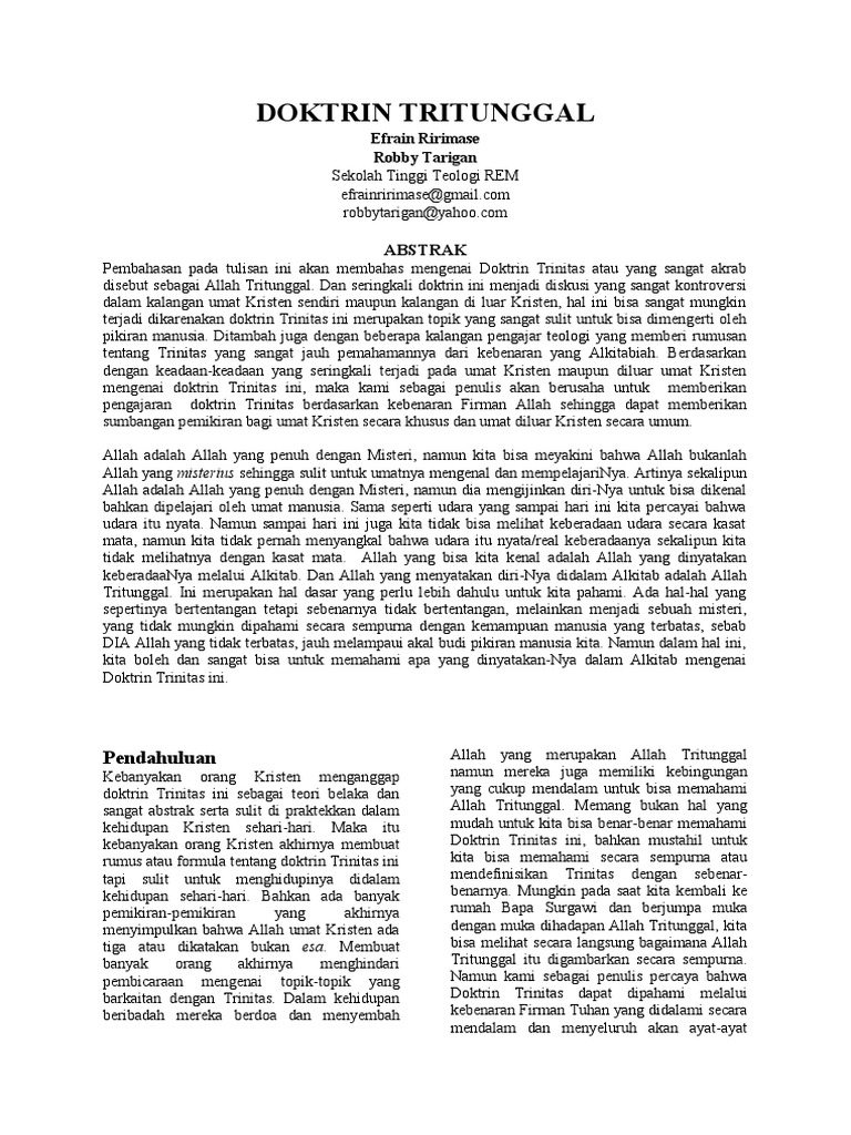 DOKTRIN TRiNITAS | PDF