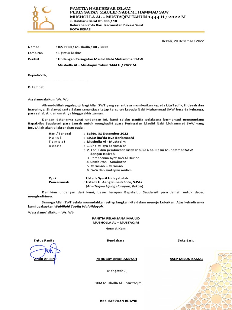 Undangan Maulid 1444 H | PDF