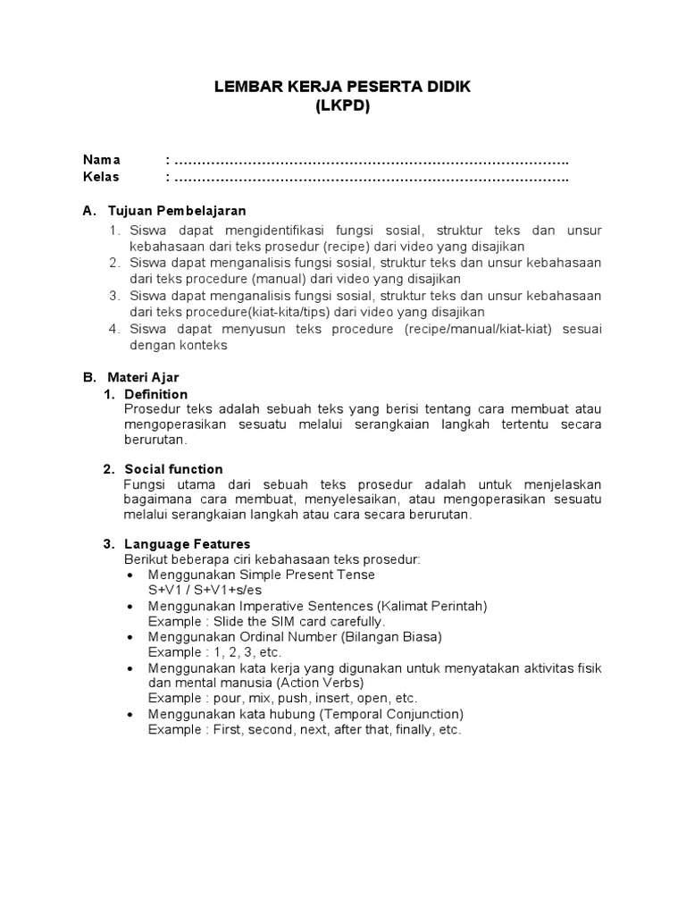 LKPD 3.4 Procedure Text | PDF