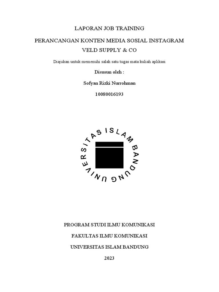 Laporan Job Training-1 | PDF