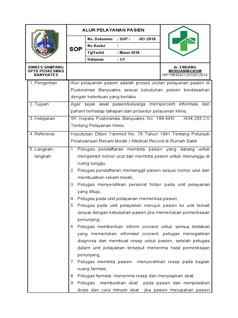 Sop Alur Pelayanan Pasien | PDF | Pengembangan Diri | Kesehatan Holistik
