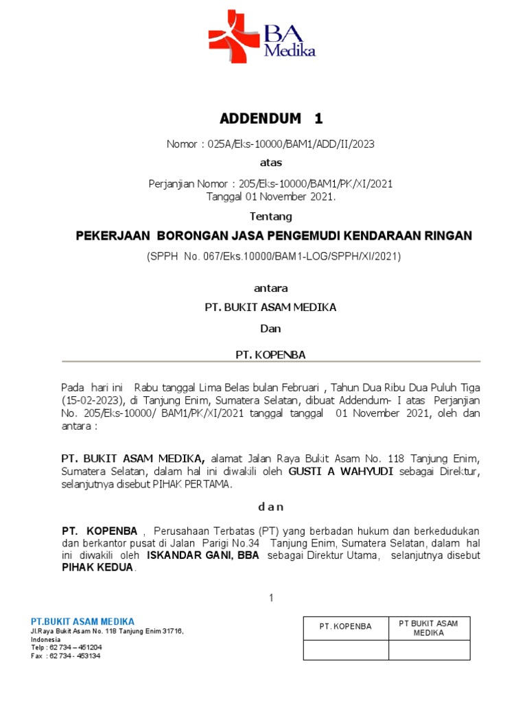 ADD I PT BAM Dan KOPENBA | PDF