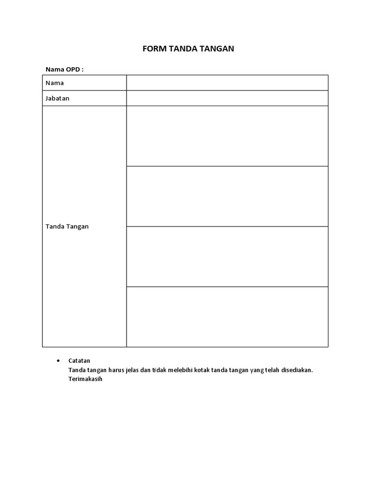 Form Tanda Tangan | PDF