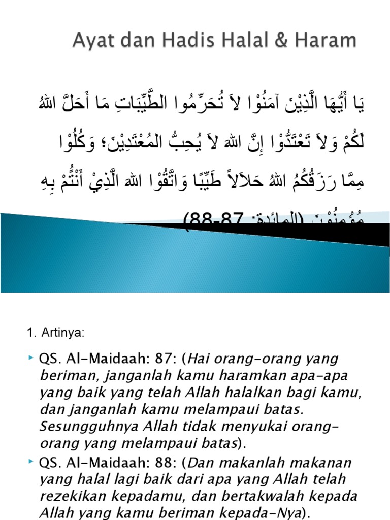 5.1 Ayat Dan Hadis Halal Haram | PDF