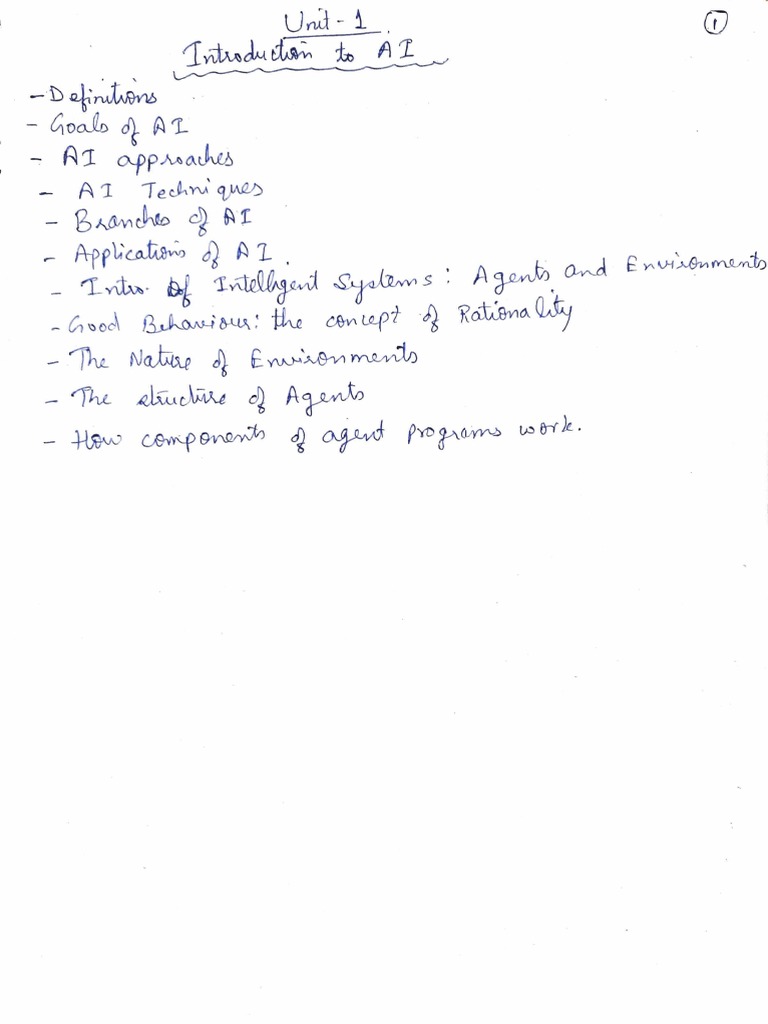 Unit 1 Artificial Intelligence Pdf