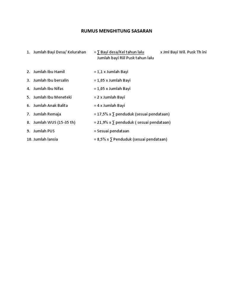 Rumus Menghitung Sasaran PDF | PDF