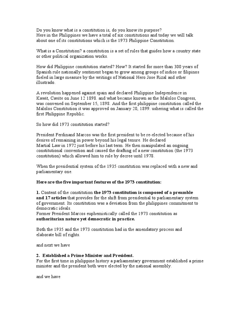 1973 Phil. Const. | PDF | Citizenship | Philippines