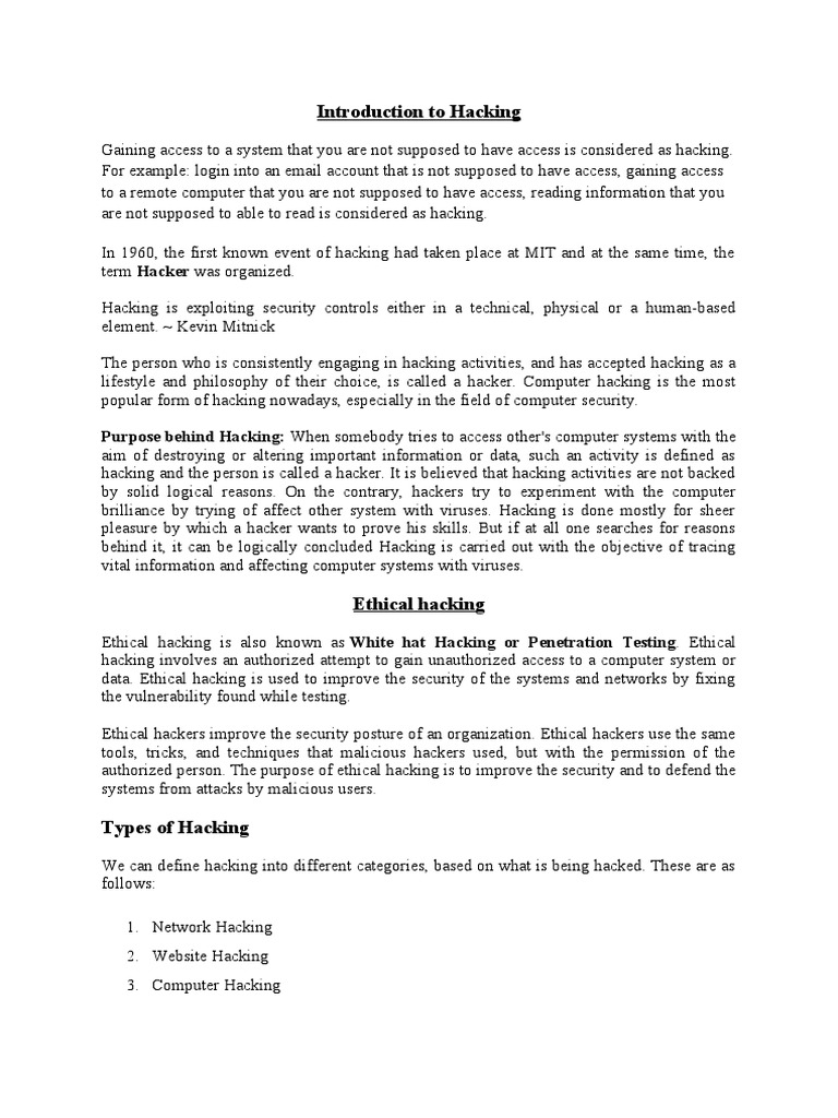 Introduction | PDF | Security Hacker | Security