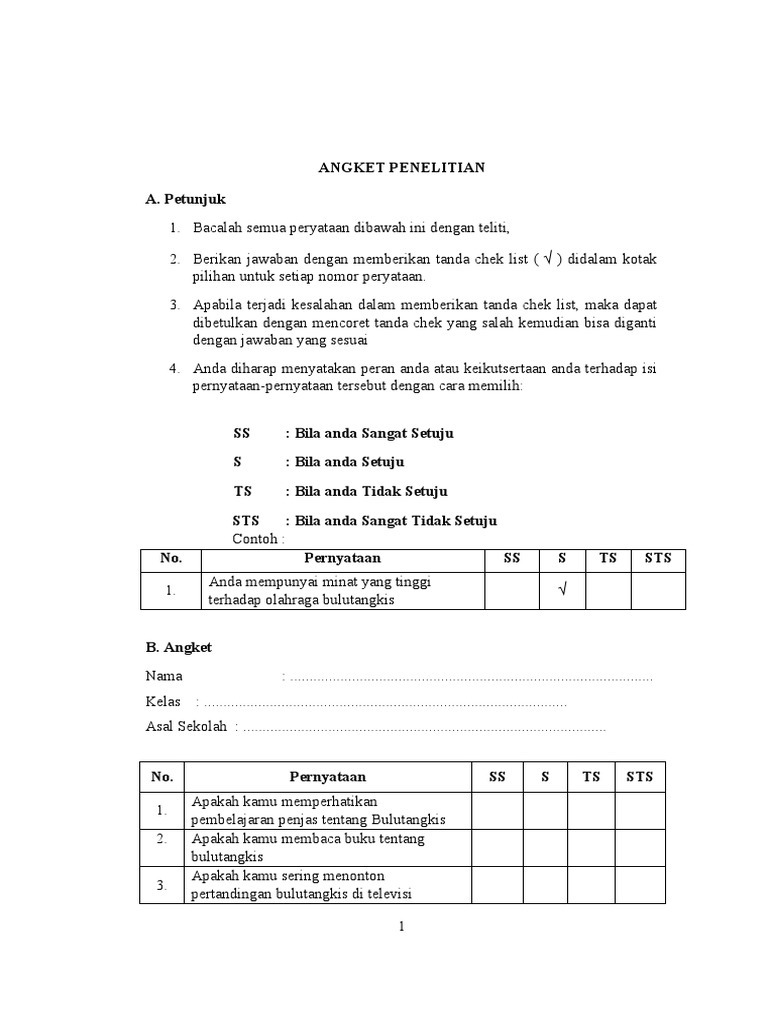 ANGKET MURID REVISI | PDF