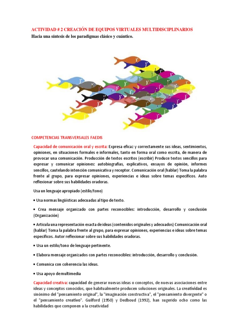Actividad # 2 Equipos Multidisciplinarios | PDF | Mecánica cuántica | Paradigma