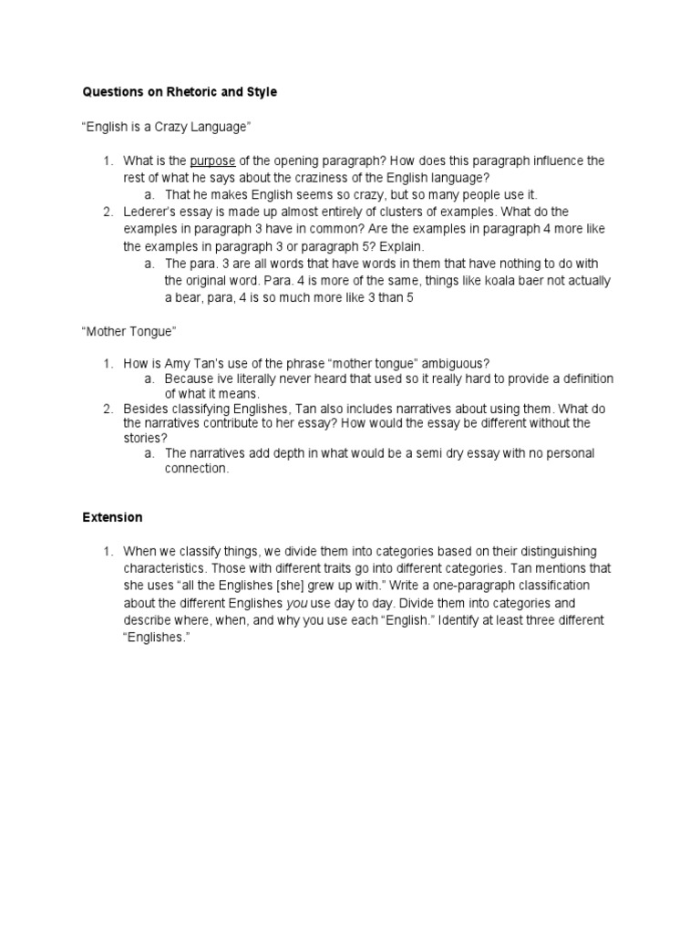 English Is A Crazy Language - and - Mother Tongue | PDF