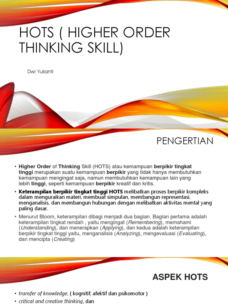 HOTS (Higher ORDER THINKING SKILLS) | PDF