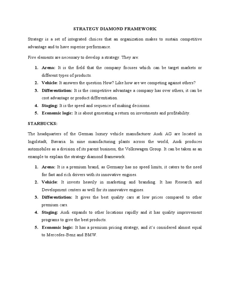 Strategy Diamond Framework of Starbucks | PDF