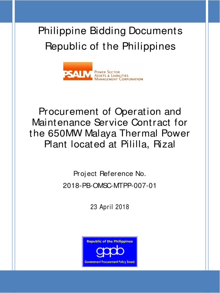 Bidding Document For MTPP OMSC | PDF | Procurement | Joint Venture